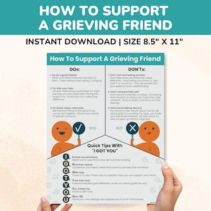 How to Support A Grieving Friend Therapy Handout-kids-teens-adults ...