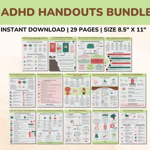 ADHD/ADD Handouts Bundle for Kids-teens-29 Pgs-attention Deficit ...