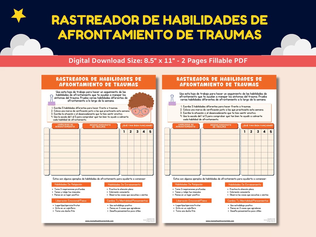Spanish Trauma/ptsd Worksheet for Kids-teens - Rastreador De ...