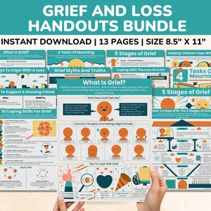 Grief and Loss Handouts Bundle-13 Pages-grief Coping Skills Pdf-kids-teens-adults-therapy ...