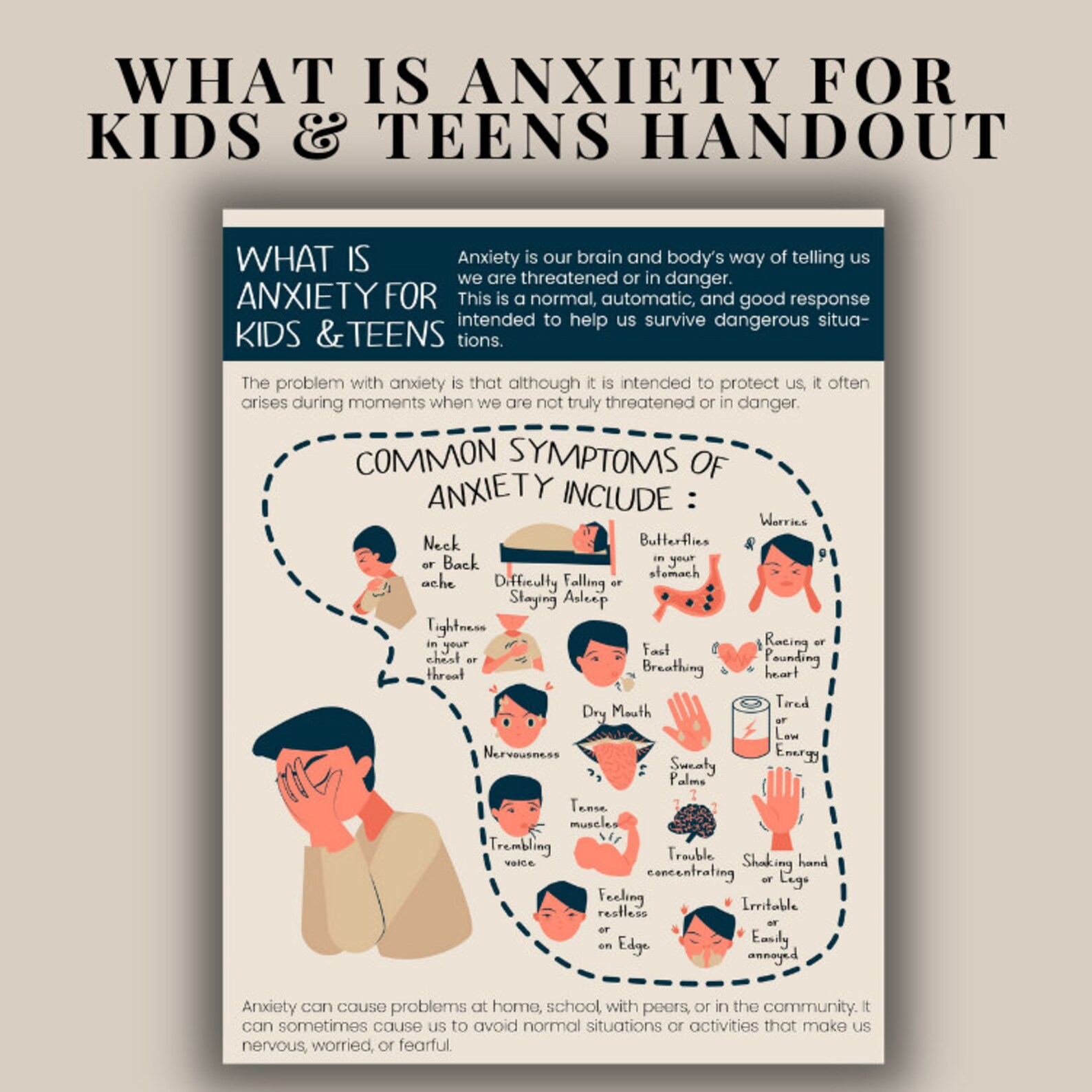 Anxiety Coping Skills Printable Handouts Bundle for Kids & - Etsy Canada