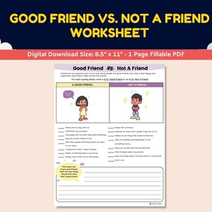 Friendship Social Skills Worksheets for Kids-teens-students | Being A ...