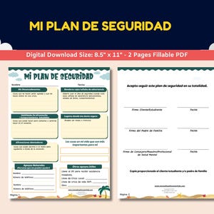 Spanish Depression Worksheet for Kids-teens - Plan De Seguridad ...