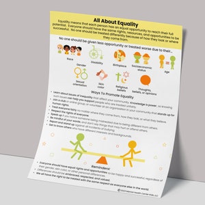 Equality Printable Poster PDF Character Education for Kids Teens-coping ...