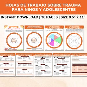 Spanish Trauma/ptsd Worksheets 20 Item Bundle for Kids-teens - Hojas De ...