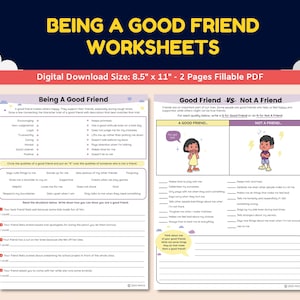 Friendship Social Skills Worksheets for Kids-teens-students | Being A ...
