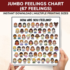 Feelings Chart for Kids and Teens-extra Large 67 Feelings & Emotions ...
