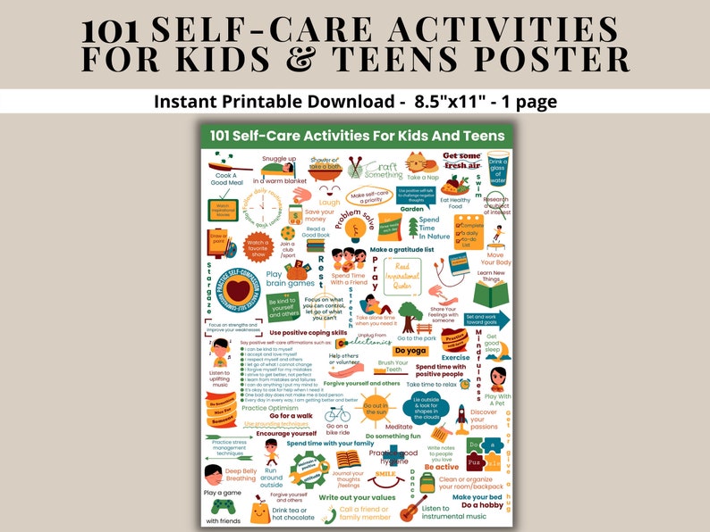 101 Self care Activities For Kids Teens Printable Poster Etsy Canada 101-self-care-activities-for-kids-teens-printable-poster-etsy-canada