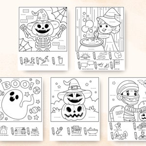 Halloween Color by Coping Skills Coloring Pages Book Printable for Kids ...