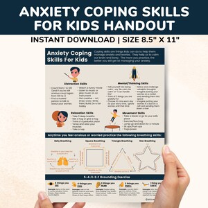 Anxiety Coping Skills Printable Handouts Bundle for Kids & Teens Poster ...
