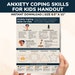 Anxiety Coping Skills Printable Handouts Bundle for Kids & Teens Poster ...