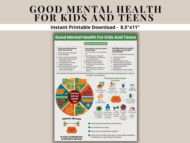 Mental Health Printable Therapy Handouts for Kids & Teens 9 - Etsy