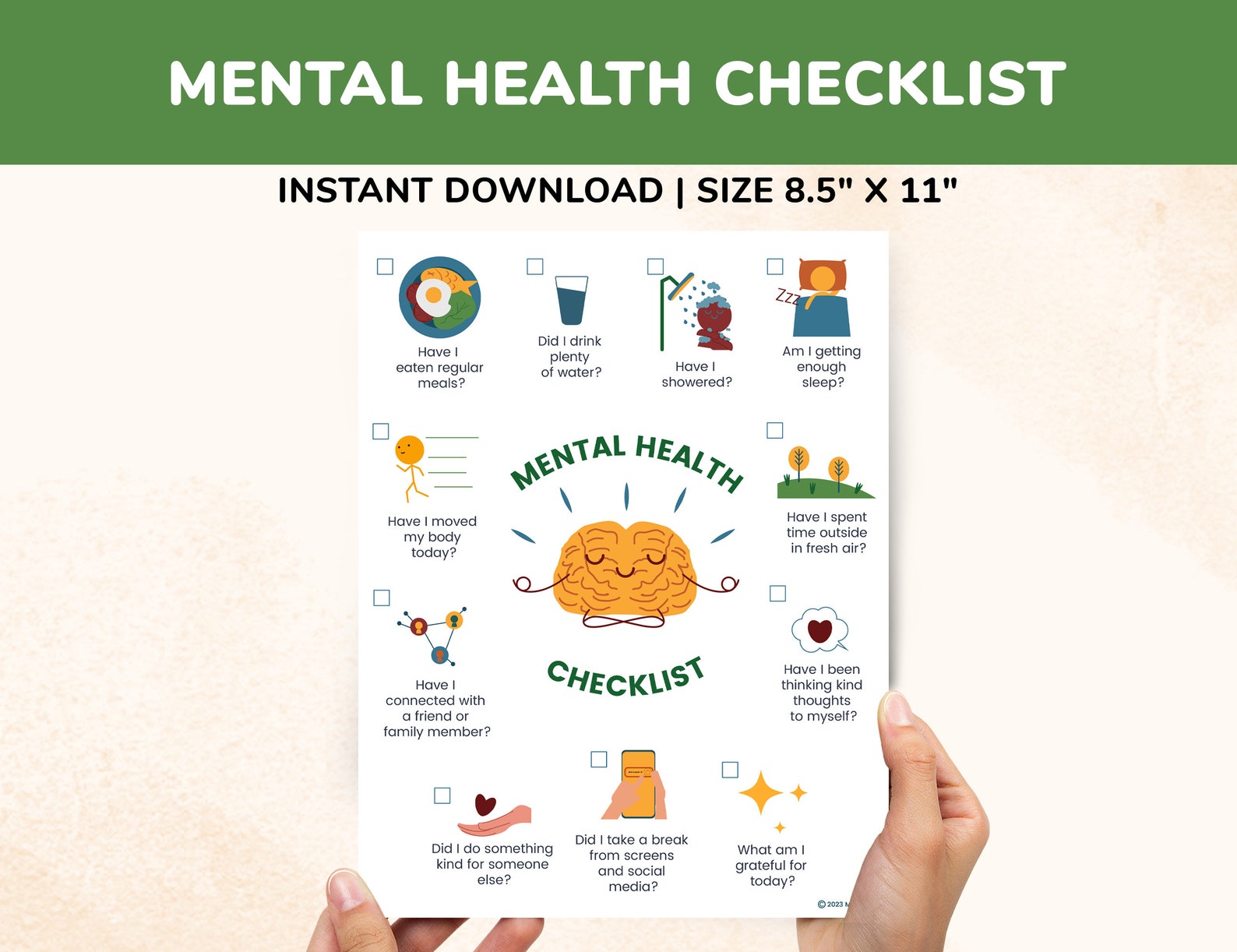 Mental Health Checklist for Kids Therapy Worksheet-child Therapy ...