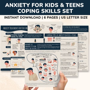 Anxiety Coping Skills Printable Handouts Bundle for Kids & Teens Poster ...