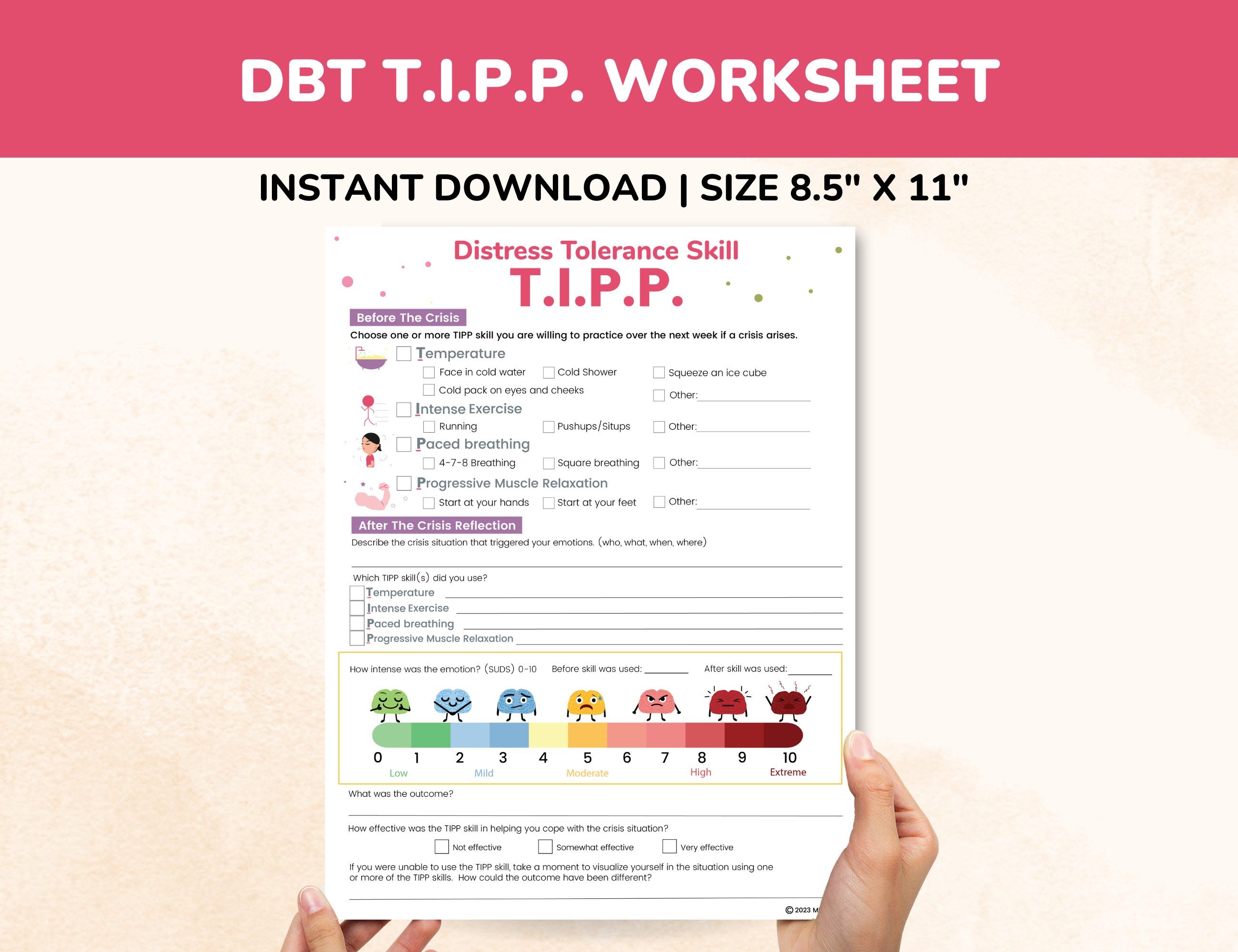 DBT TIPP Skills Worksheet-distress Tolerance Skills Fillable Pdf ... DBT TIPP Skills Worksheet-distress Tolerance Skills Fillable Pdf ...