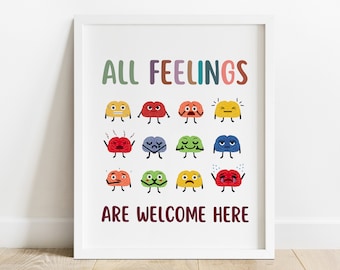Emoji Feelings Chart Etsy Emotional Poster Printable: Hey Friends!