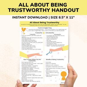 Trust Trustworthy Character Education for Kids Teens, Therapy ...