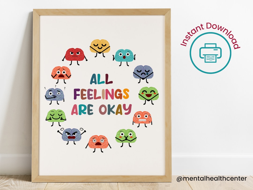All Feelings Are Okay-feelings Wheel Digital Print Feelings Chart for ...