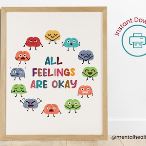 All Feelings Are Okay-feelings Wheel Digital Print Feelings Chart for ...