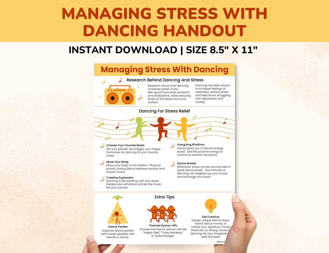 Stress Relief With Dancing PDF Handout-stress Management Therapy ...