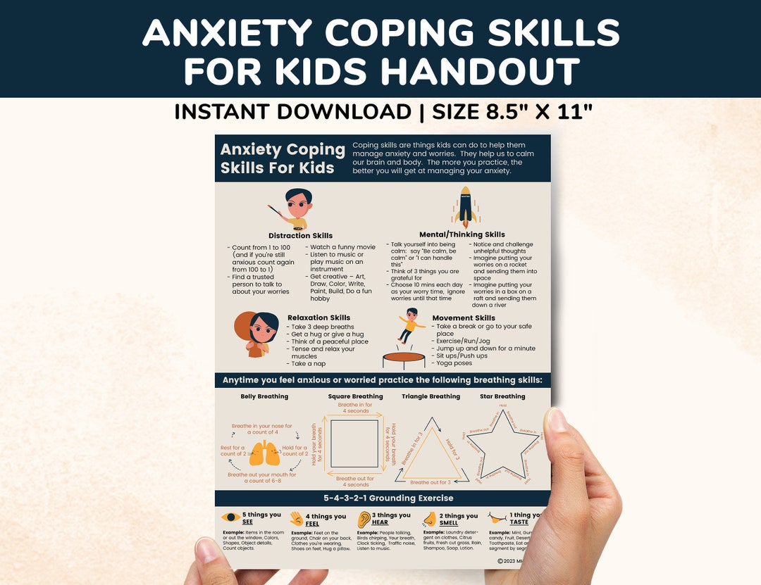 Anxiety Coping Skills for Kids Printable Poster - Anxiety Awareness ...