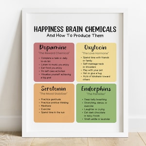 Happiness Chemicals and How to Hack Them Poster-happy Chemicals Coping ...
