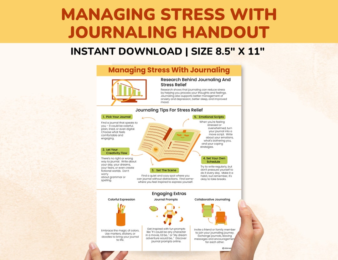 Stress Relief With Journaling Pdf-kids-teens-adults-stress Management ...