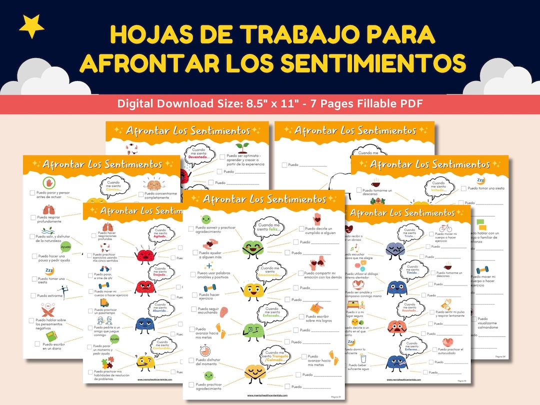 Spanish Feelings/emotions Worksheet for Kids-teens - Hojas De Trabajo ...