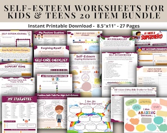 Self-esteem Mental Health Social Emotional Learning Fillable | Etsy