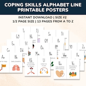 Coping Skills Alphabet Line Printable Posters for Classroom, Children's ...
