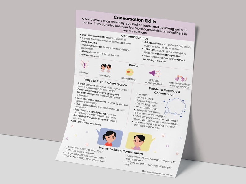 Conversation Skills for Kids & Teens-communication Social - Etsy