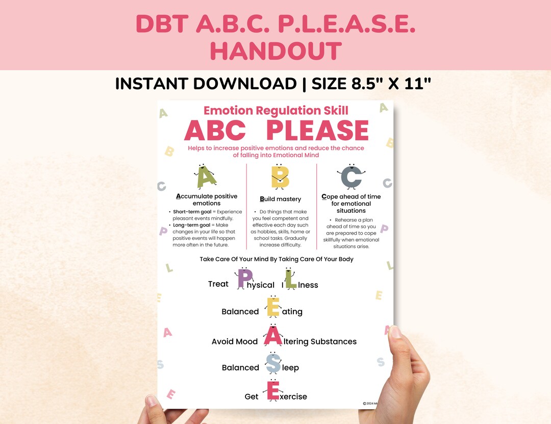 DBT ABC PLEASE Handout - Emotion Regulation Skills Pdf - Etsy
