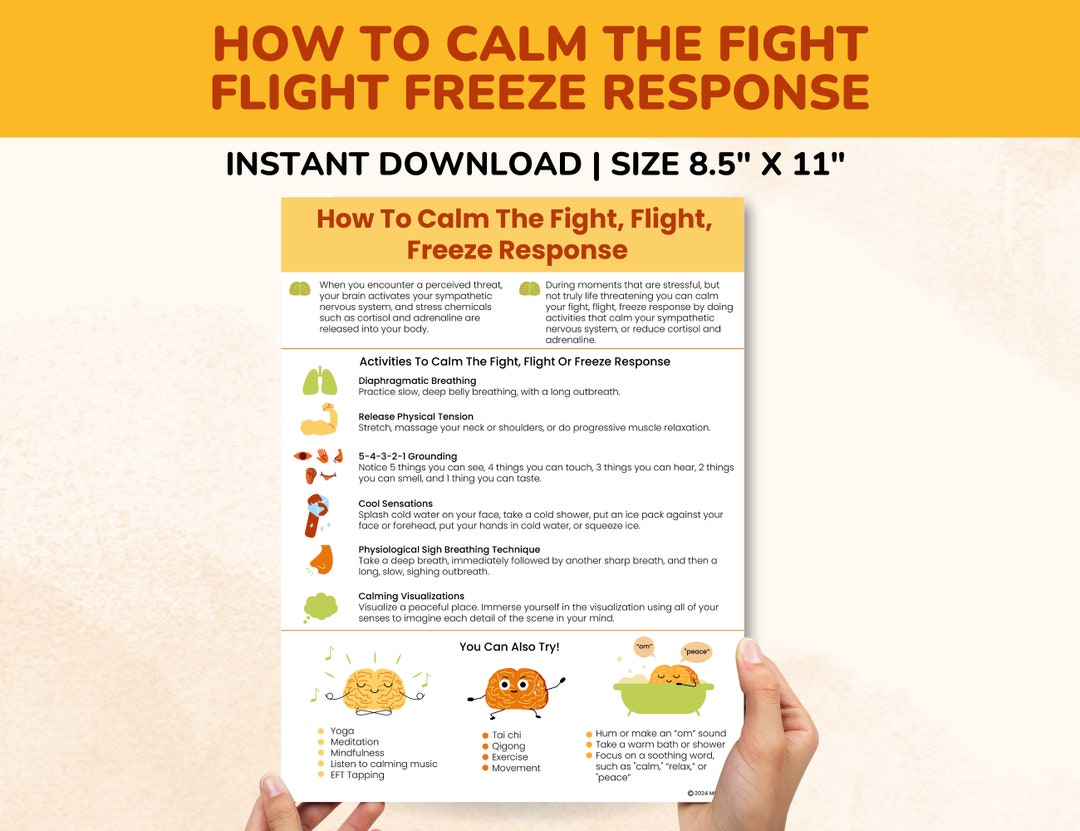 How to Calm the Fight Flight Freeze Response PDF Therapy Handout - Etsy