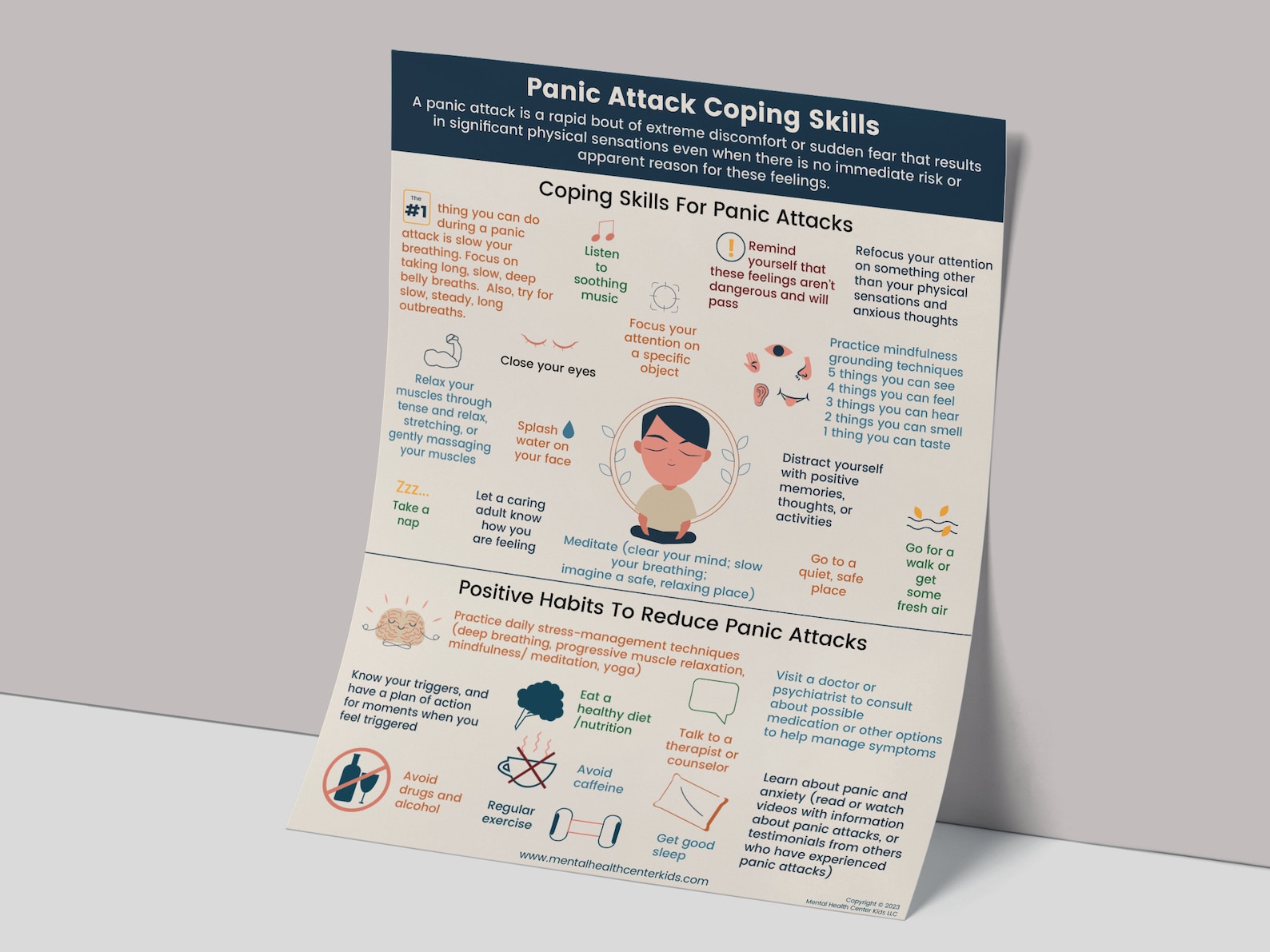 Panic Attack Coping Skills Therapy Worksheet Kids, Panic Disorder ...