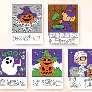 Halloween Color by Coping Skills Coloring Pages Book Printable for Kids ...