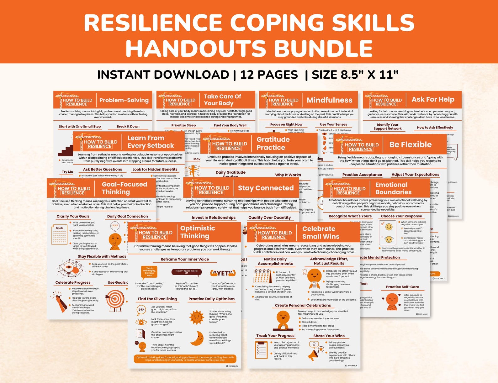 Resilience Coping Skills Handouts-12 Pages How to Build Resilience-kids ...