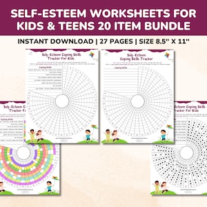 Self-esteem Worksheets 20 Item Printable Bundle for Kids & Teens-mental ...