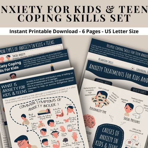 Anxiety Coping Skills for Kids Printable Poster Anxiety - Etsy Canada