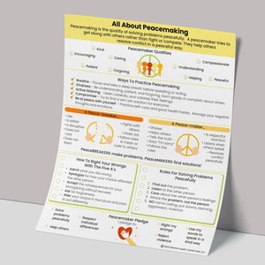 Peacemaking Poster for Kids Teens-character Education Character ...