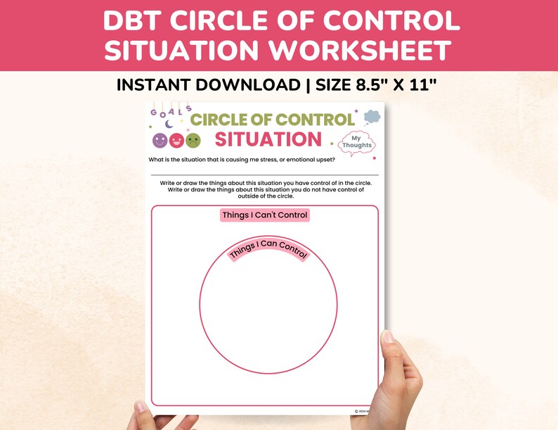 Circle of Control Worksheets 2-pages-therapy Worksheets-kids Teens ...