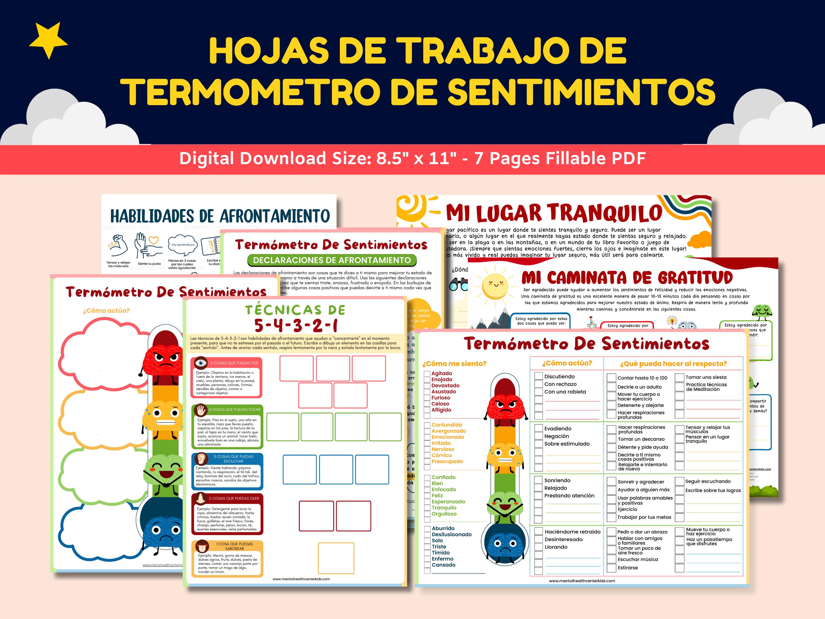 Spanish Feelings/emotions Worksheet for Kids-teens - Hojas De Trabajo ...