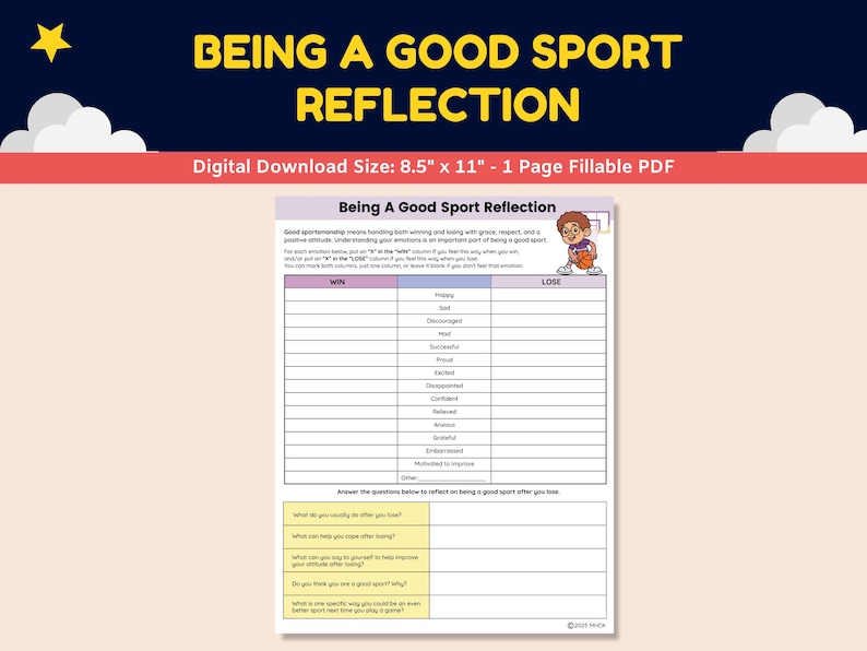 Sportsmanship Social Skills Worksheets for Kids-teens-students | Being ...