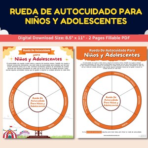 Spanish Trauma/ptsd Worksheets - Rueda De Autocuidado Para Ninos Y ...