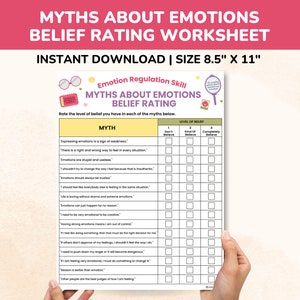 DBT Myths About Emotions Worksheets 5-pages-emotion Regulation Skills ...