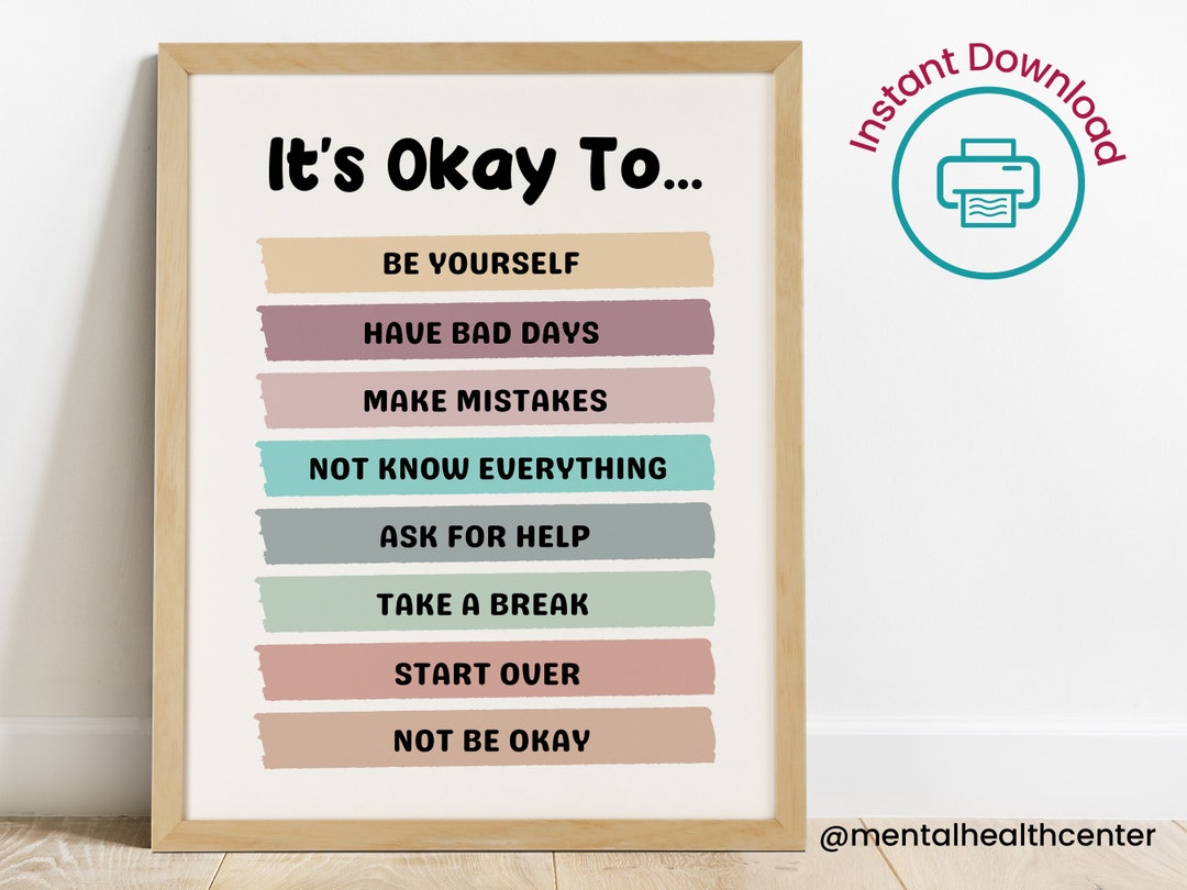 It's Okay to Make Mistakes-it's Okay to Not Be Okay-it's Ok to Be ...