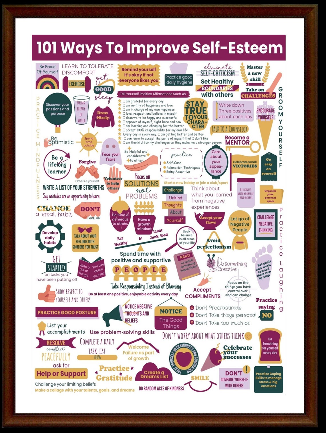 Self-esteem Printable Poster Self Confidence Coping Skills for - Etsy UK