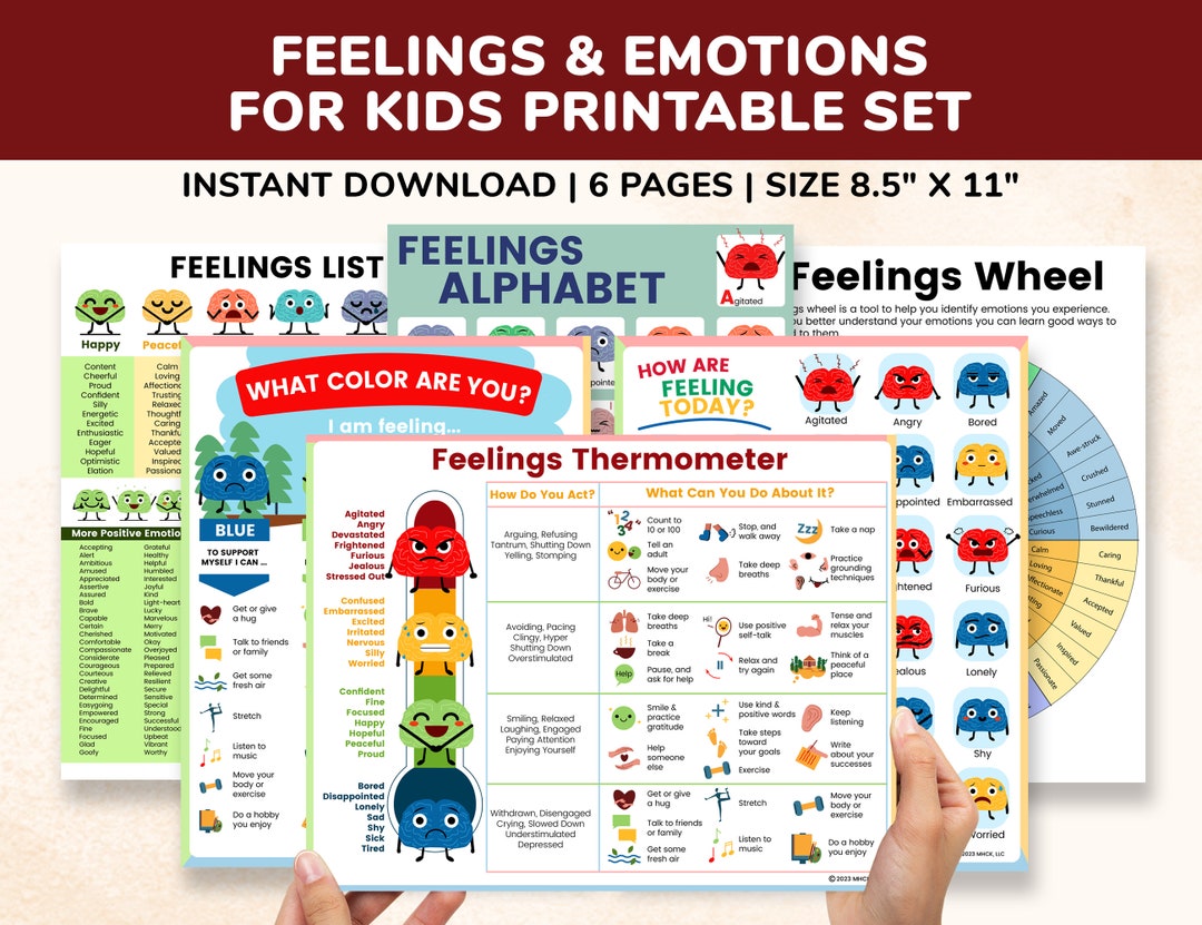Feelings Emotions Coping Skills Printable Poster Bundle Handouts for ...