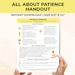 Patience Printable Poster PDF Character Education for Kids Teens ...