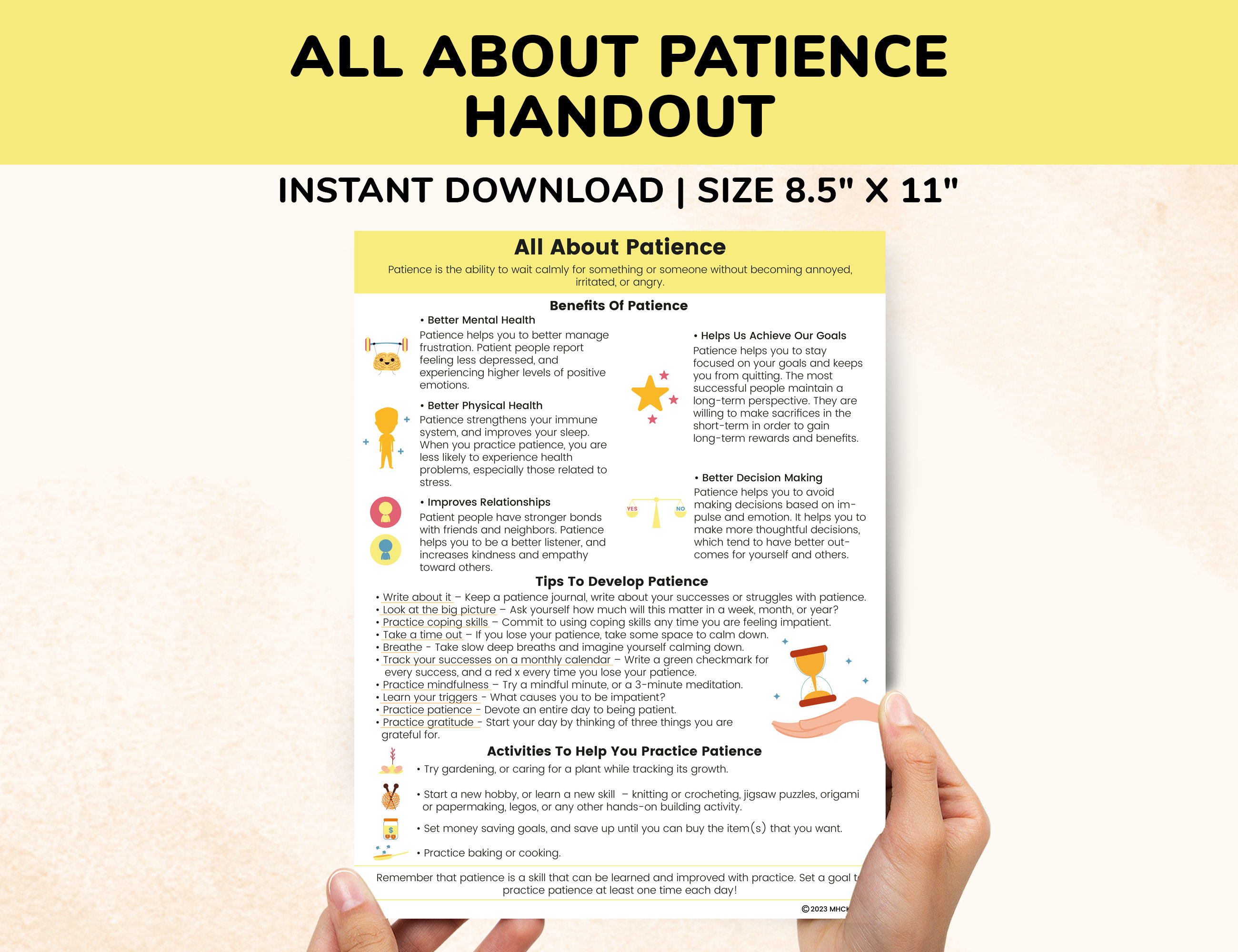 Patience Printable Poster PDF Character Education for Kids Teens ...