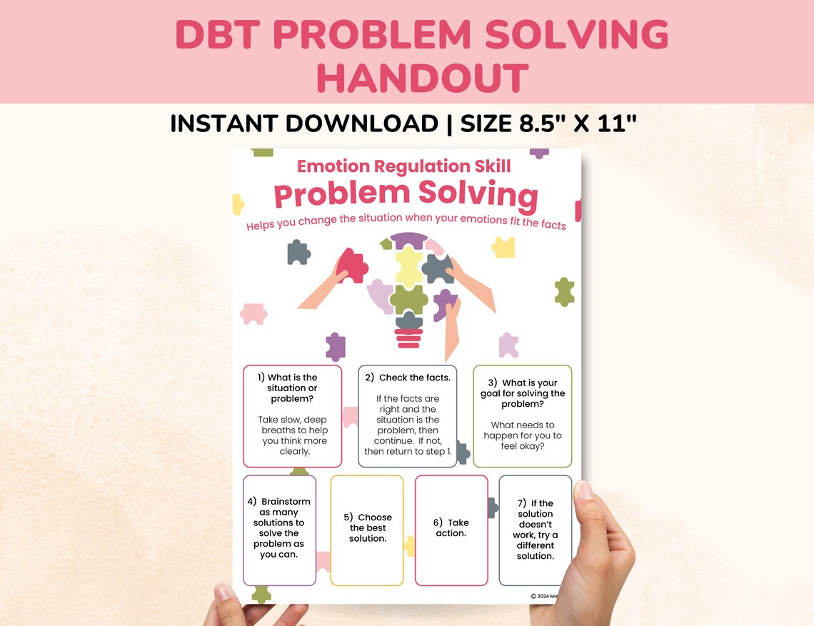 DBT Problem Solving Handout Emotion Regulation Skills PDF - Etsy